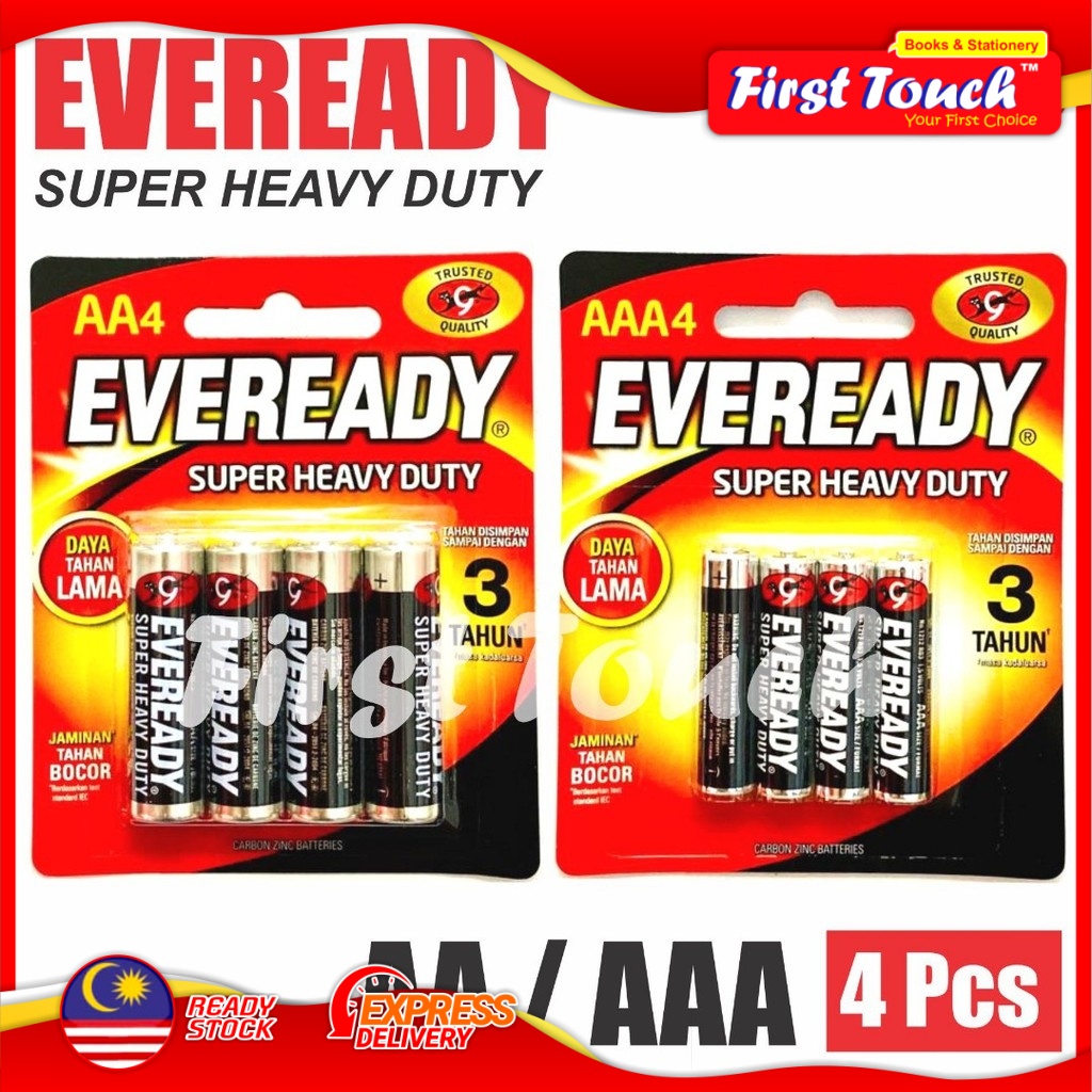 Battery EVEREADY Super Heavy Duty Size AA / AAA (4pcs) | Shopee Malaysia