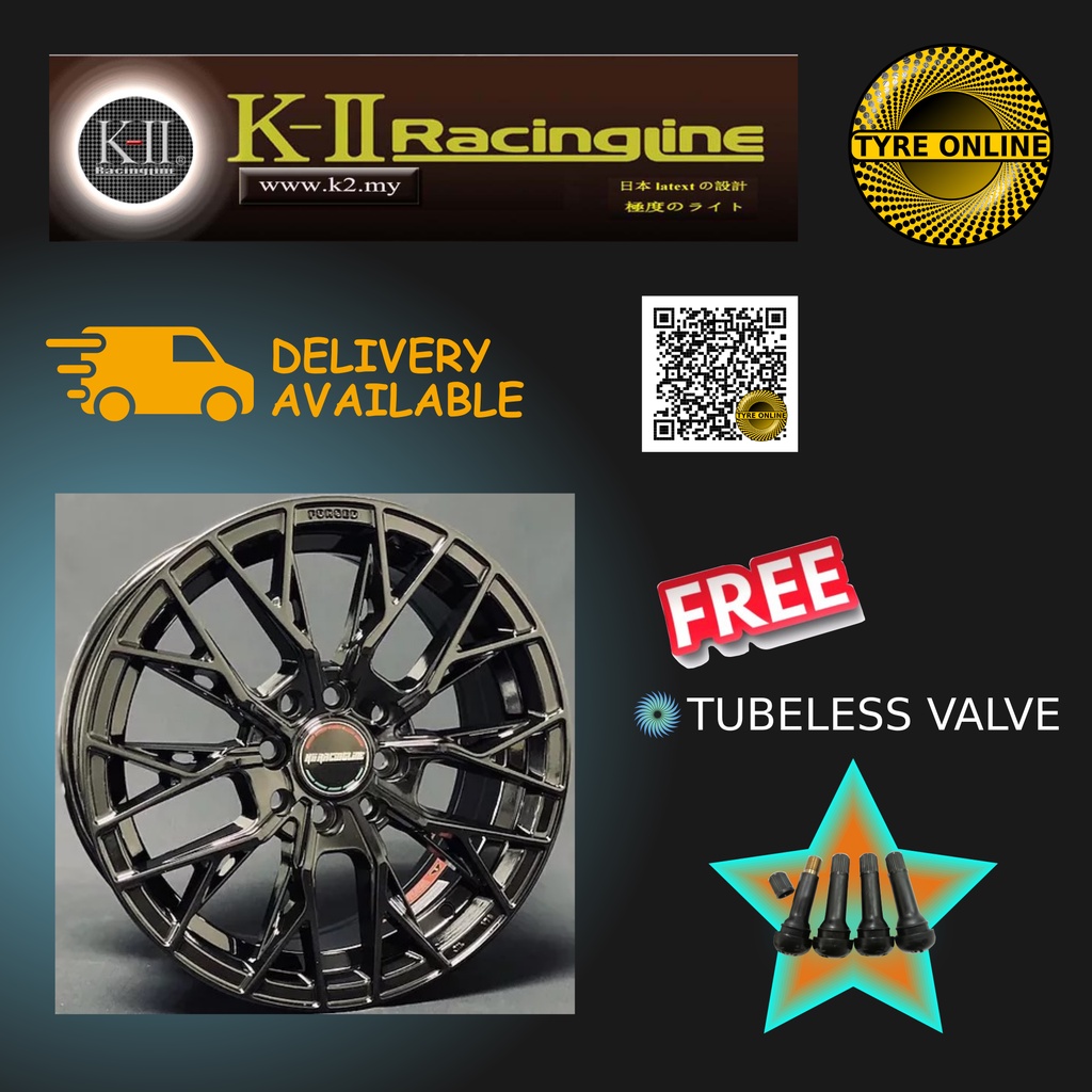 1PC NEW K-II RACINGLINE SPORT RIM 1338 B 15 INCH WHEEL BEZZA MYVI AXIA VIVA IRIZ VIOS SAGA ...