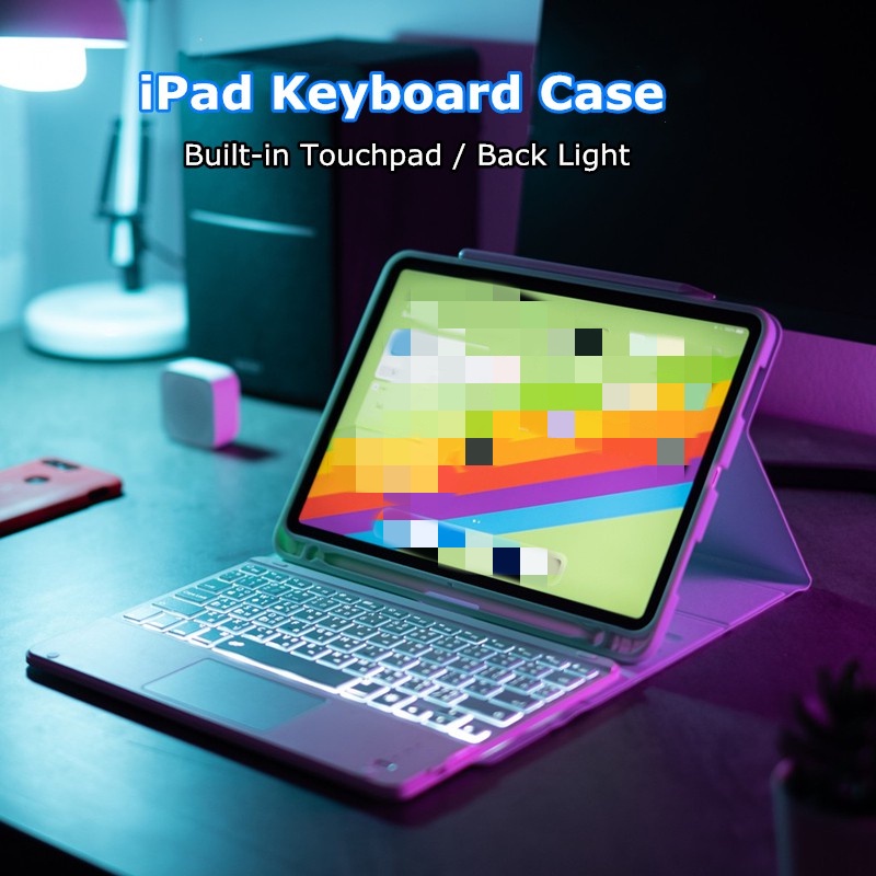 NIXXOS For iPad10 Smart Backlit Touchpad Keyboard with LED 7-Color ...