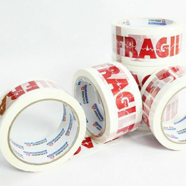 Tape tanda Fragile Pita Sticker Sealer Selotape Pelekat Plastik Logo ...