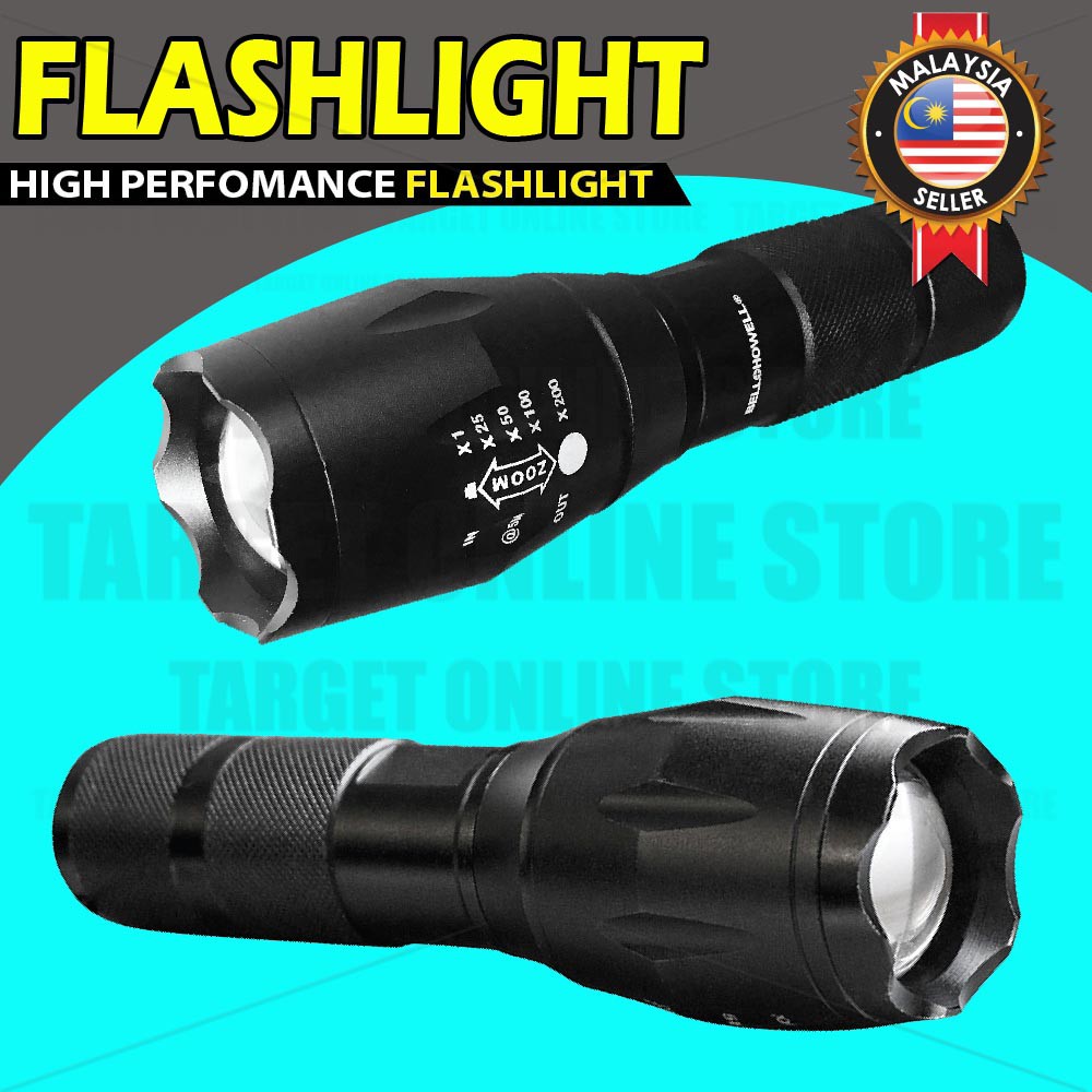 Tac Light Military Grade/Flashlight/Defense/Camping/Lamp/Lampu Suluh ...