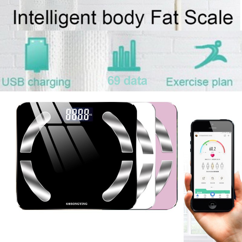 (Ready stock)Rechargeable fat meter weight scale body fat meter ...