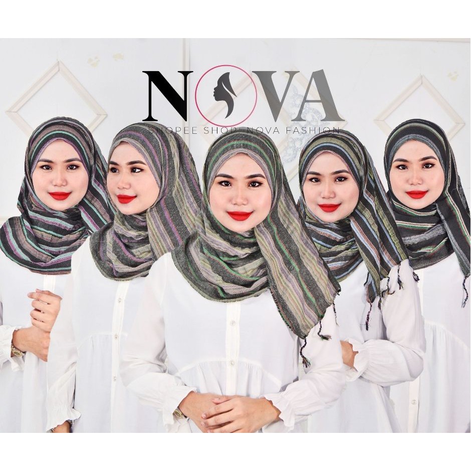 Basic Shawl Woven Stripes [Random Colour & Design] - Kain Lembut ...