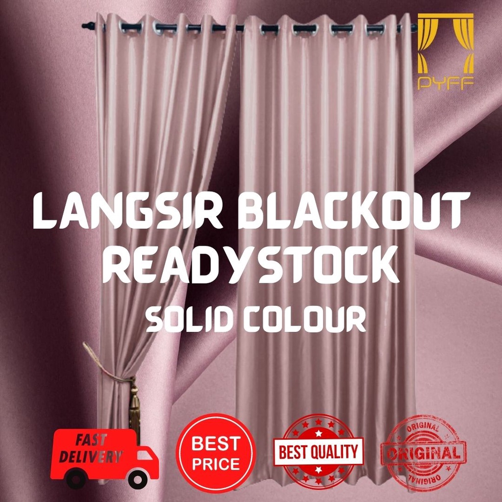 PYFF RIYANA DUSTY PINK (Fast Shipping) plain semi blackout curtain ...