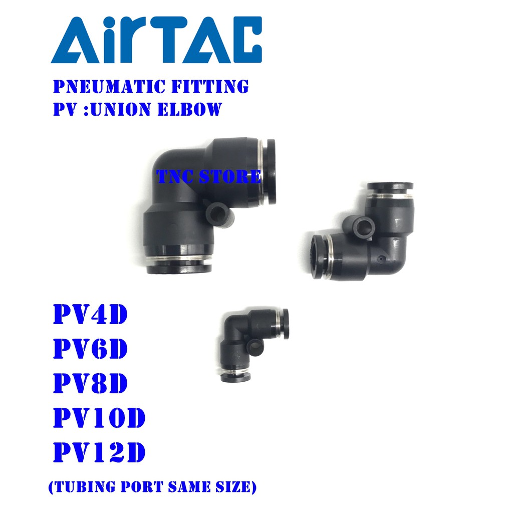 AirTac Pnematic Fitting PV Union Elbow PV4D PV6D PV8D PV10D PV12D 4V210-08 SMC Fitting CKD Valve ...