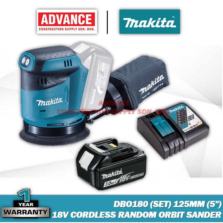 MAKITA DBO180 / DBO180Z 18V Cordless Random Orbit Sander 125MM (5 ...