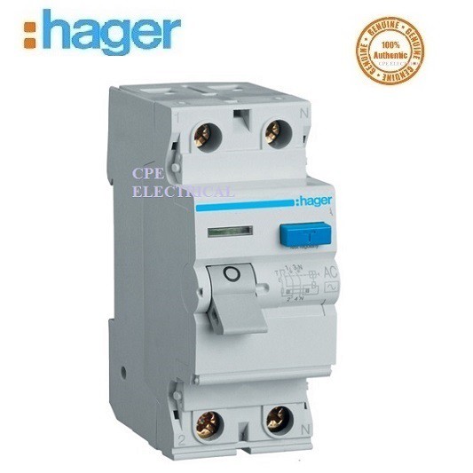 HAGER CF240B 40A CF263B 63A 2 POLE 300mA ELCB RCCB 100% ORIGINAL | Shopee Malaysia
