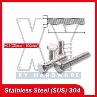 SUS 304 M16 Bolt And Nut/Skru dan Nat,Stainless Steel Bolt And Nut ...