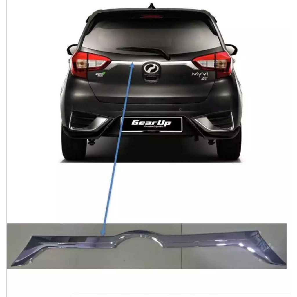 PERODUA MYVI REAR BONNET CHROME GARNISH MYVI BACK DOOR CHROME MYVI 2018 ...