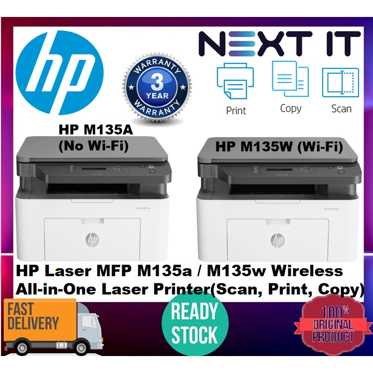 [READY STOCK] HP Laser MFP M135a / M135w Wireless All-in-One Laser ...