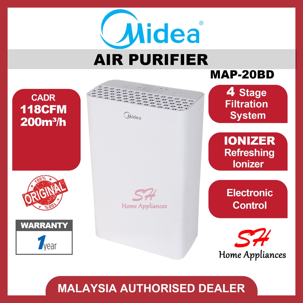 Midea Air Purifier MAP-20BD 3 in 1 Compound Filter With Refreshing ...