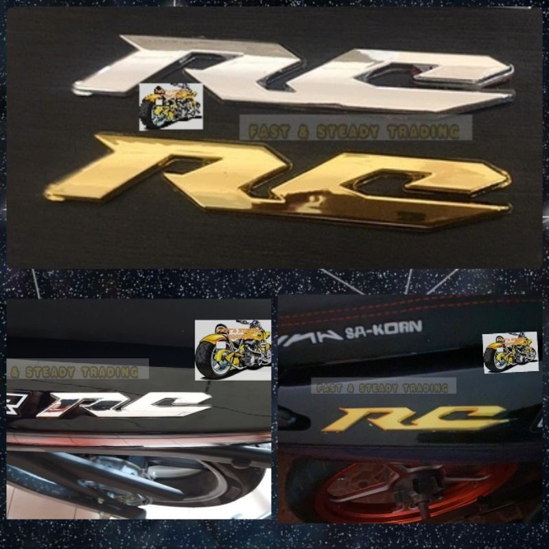 RC LOGO STICKER TIMBUL EPOXY EMBLEM RC/ LOGO RC Y15/ EXCITER RC ...