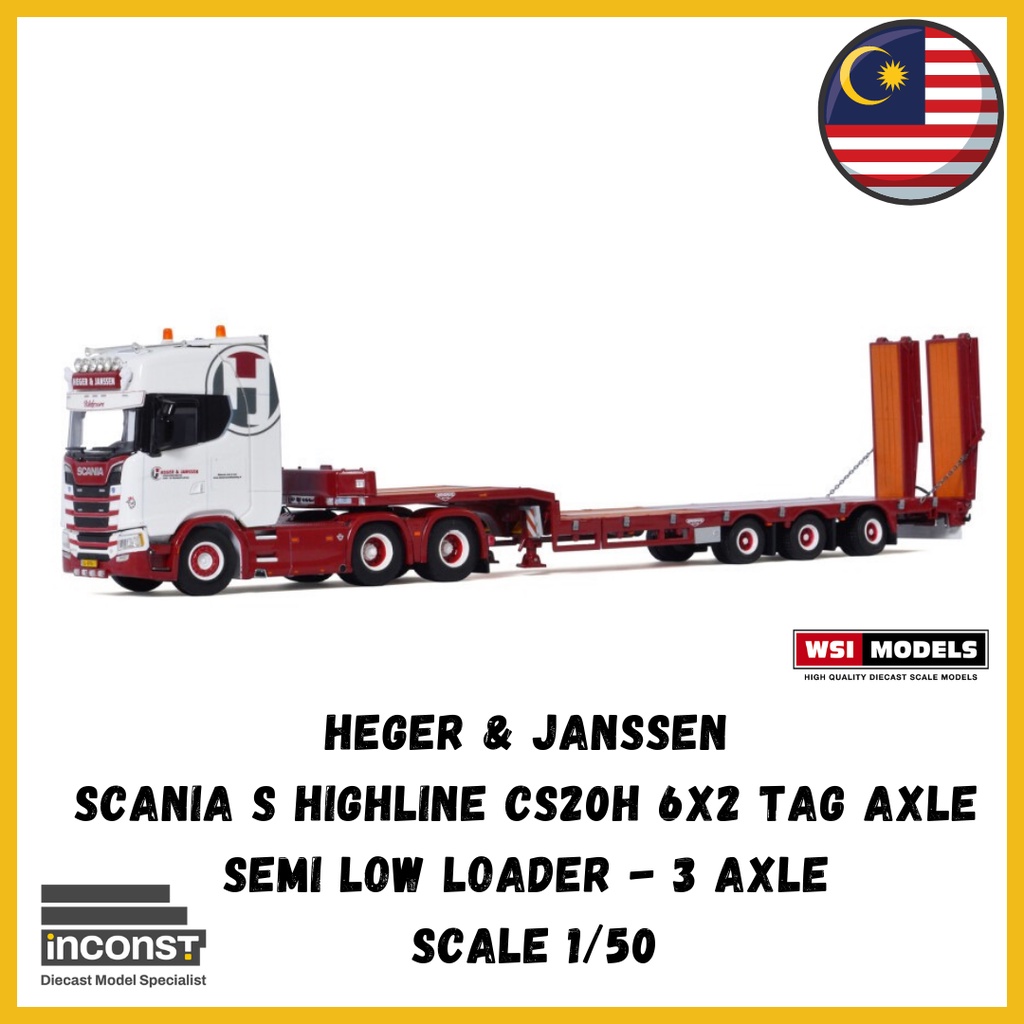 WSI Scania S Highline CS20H 6X2 Tag Axle Semi Low Loader - 3 Axle ...