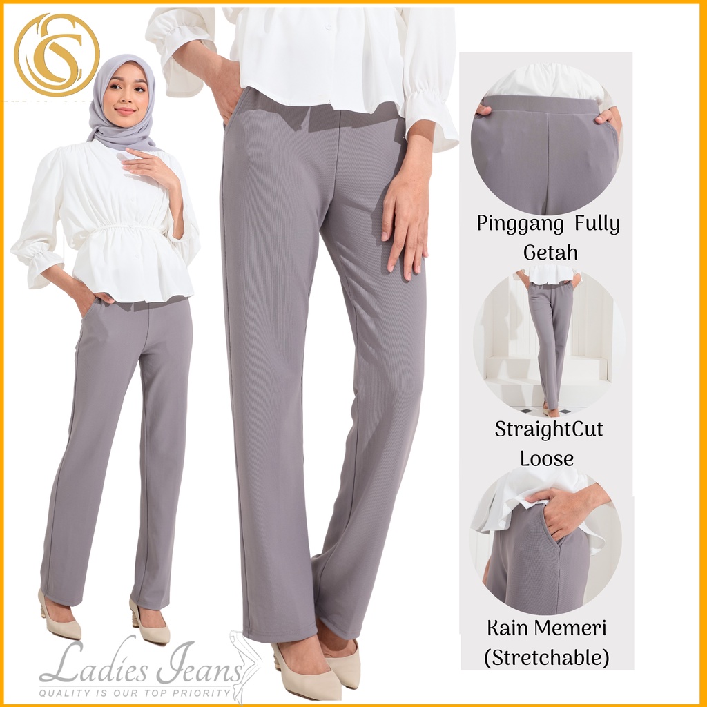 (S - 6XL) Seluar perempuan slack wanita kerja muslimah pants women ...