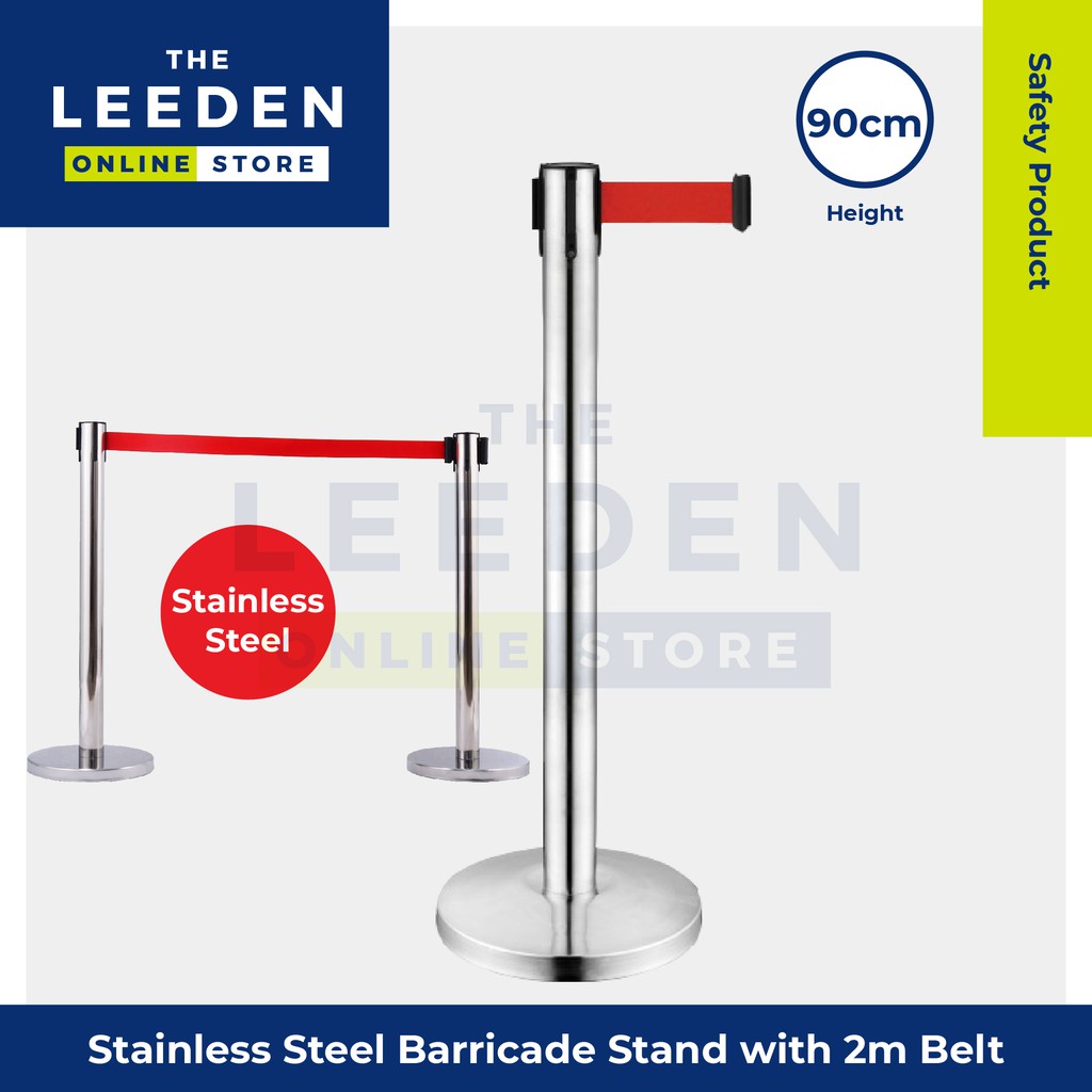 Queue up Stand 90cm Stainless Steel Barricade Stand with 2m Retractable ...
