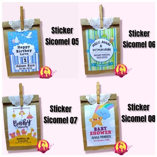 12pcs CUSTOMIZE STICKER MAJLIS Harijadi Birthday Aqiqah Cukur Jambul ...