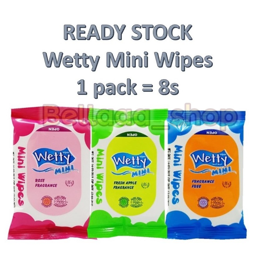 Wetty Mini Wet Wipes 8s | Shopee Malaysia