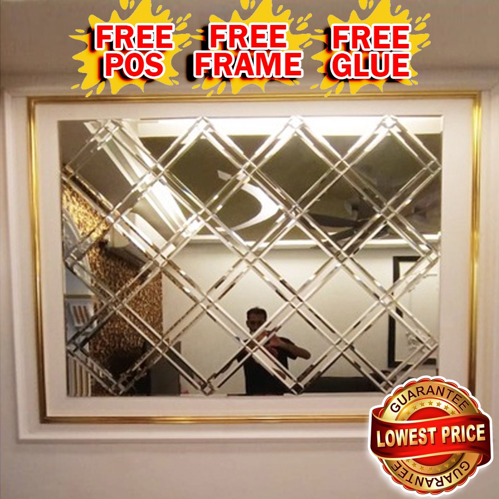 [NEW !!! NEW !!! 2022] Cermin Diamond X Style Diamond Mirror Wall ...