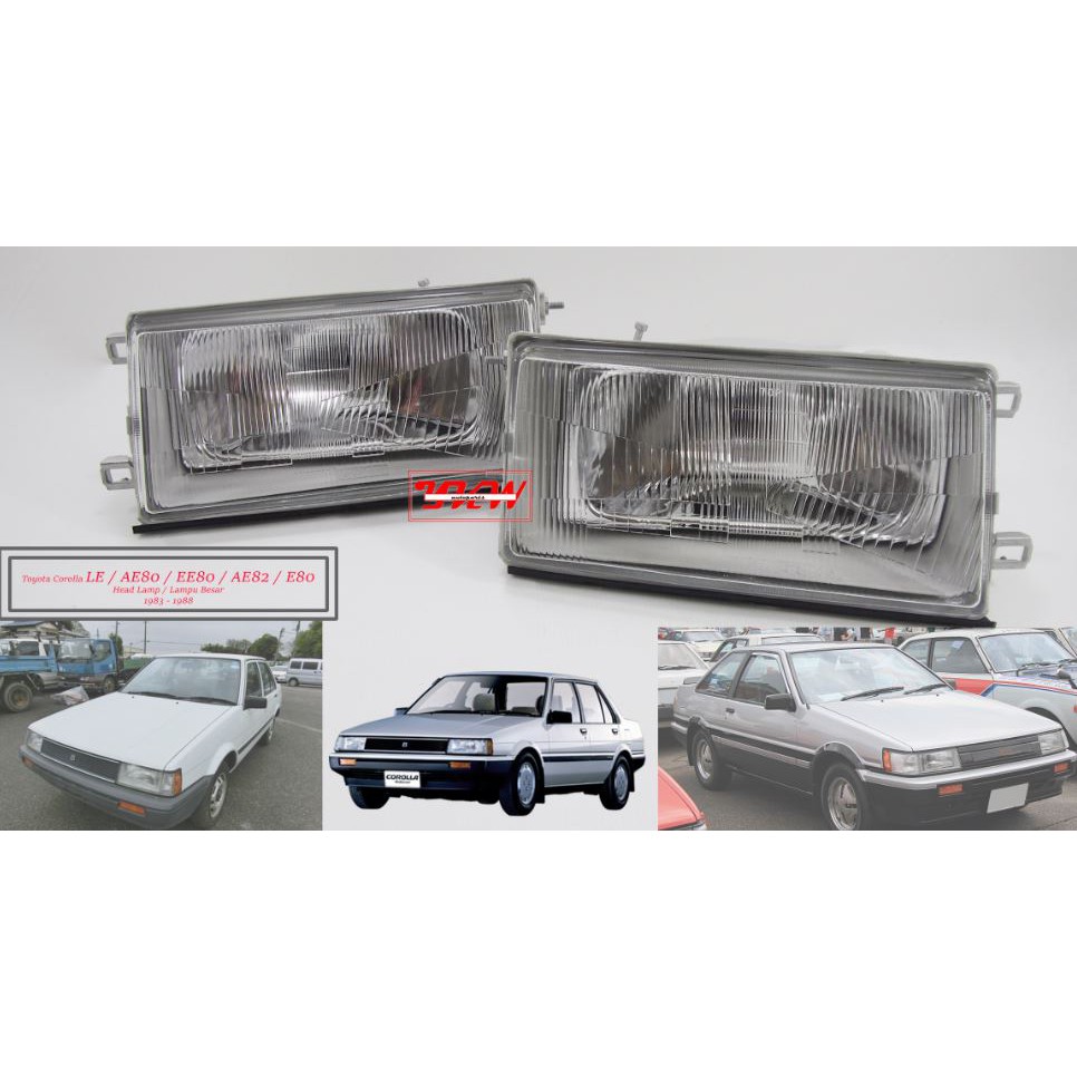 Toyota Corolla LE AE80 8V EE80 AE82 E80 Head Lamp Lights 1983 - 1988 ...
