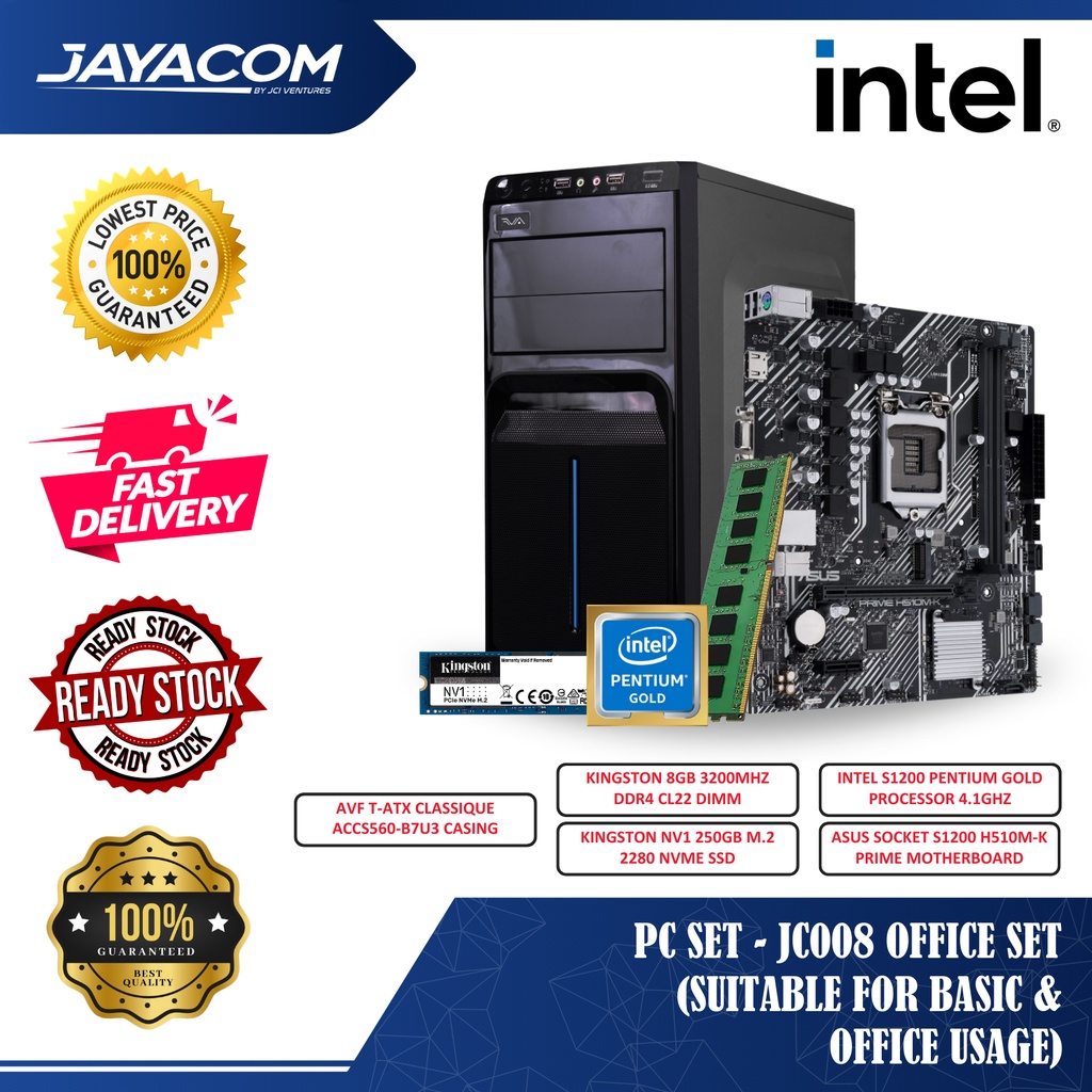 PC Set - JC008 Office Set (Suitable For Basic & Office Usage) | Shopee ...