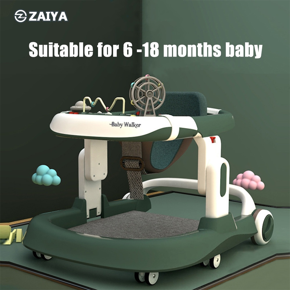 WANDA Baby Walker Music Anti-O-Leg Foldable Portable Adjustable Height ...