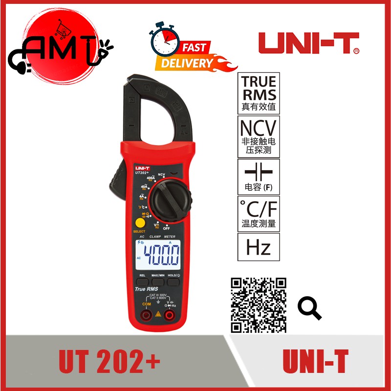UNI-T UT202+ UT202A+ UT203+ UT204+ Digital Clamp Meter | Shopee Malaysia
