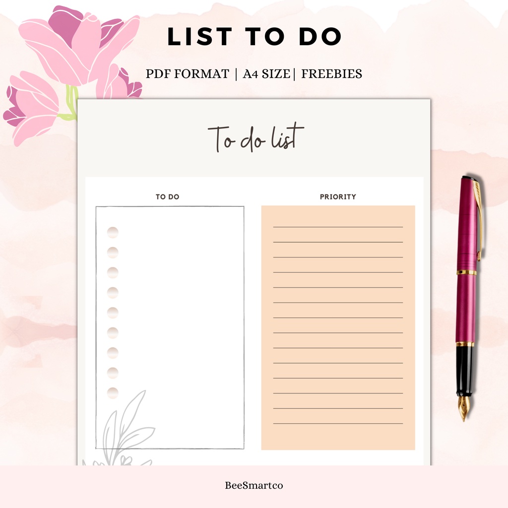 List To Do Planner || Printable PDF || Printable in A4 Size || Digital ...