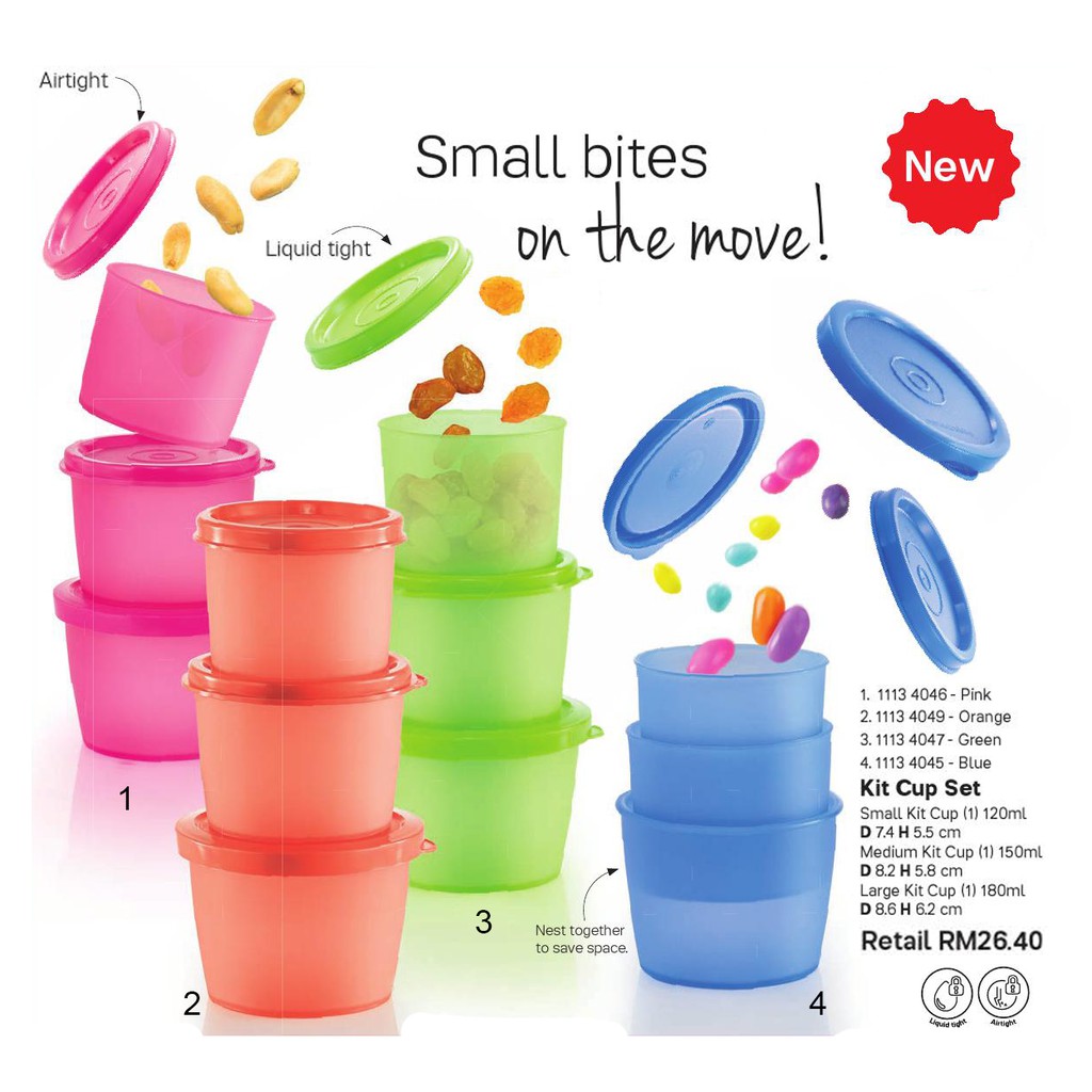 Tupperware Kit Cup Set - Orange [Ready Stock] | Shopee Malaysia