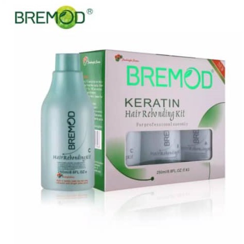 BREMOD KERATIN Hair Rebonding Kit/Ubat Luruskan Rambut (250ml) | Shopee ...