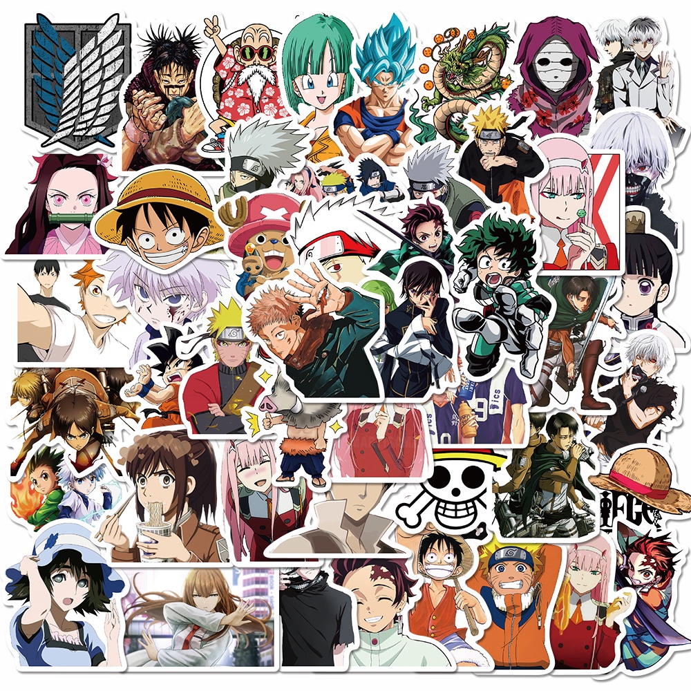 Anime series stickers Naruto One Piece Demon Slayer: Haikyuu HUNTER× ...