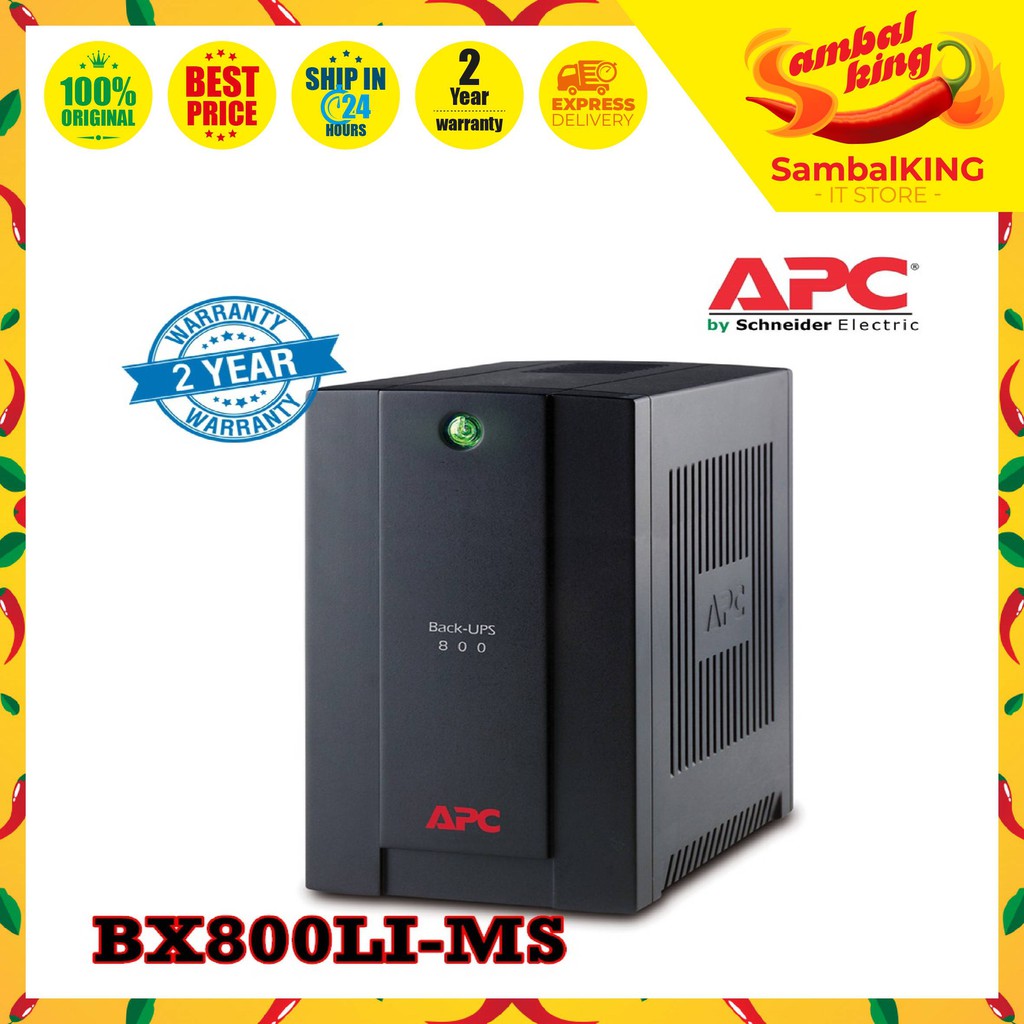 APC BX800LI-MS Back-UPS 800VA, 230V, AVR, Universal and IEC Sockets ...