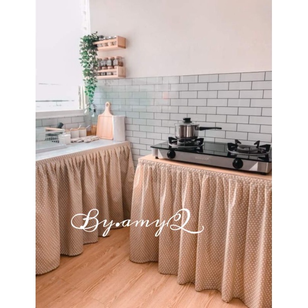 langsir sinki/table top custommade tema warna kayu | Shopee Malaysia