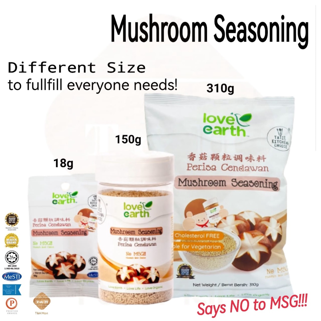 Love Earth Mushroom Seasoning (Halal & 100% Natural) Refill Pack Sachet ...