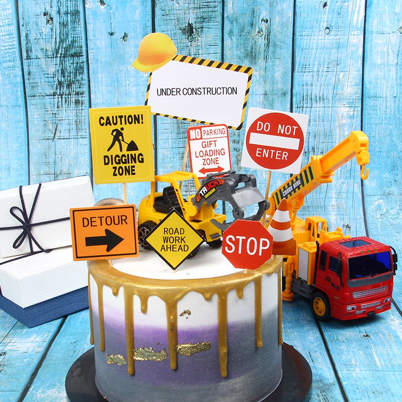 Ready Stock High Quality Mini Road Sign Cake Topper Road Sign Cake ...