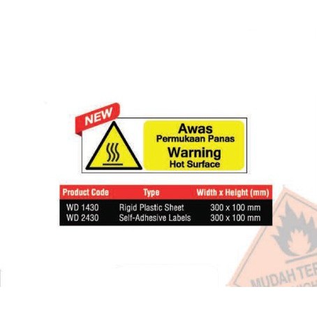 PROGUARD | WD 1430 / WD 2430 - SAFETY SIGNAGE AWAS PERMUKAAN PANAS ...