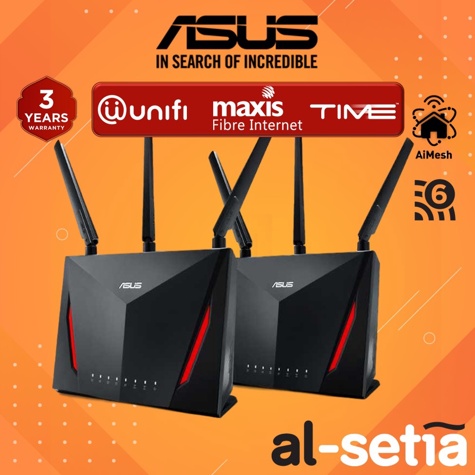 ASUS RT-AC86U AC2900 Dual Band Gigabit Wireless Gaming Router AiMehs ...