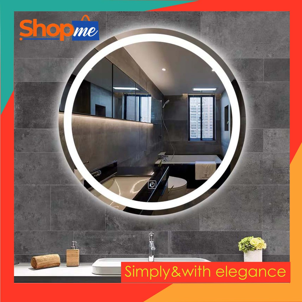 BANO LED Mirror Fancy Decorative Wall Mounted Round Frameless Front ...