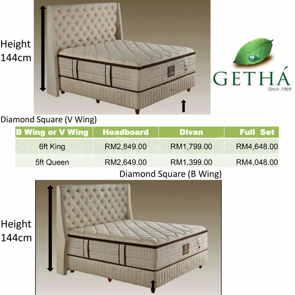 GETHA DIAMOND SQUARE (HEADBOARD + DIVAN) | Shopee Malaysia