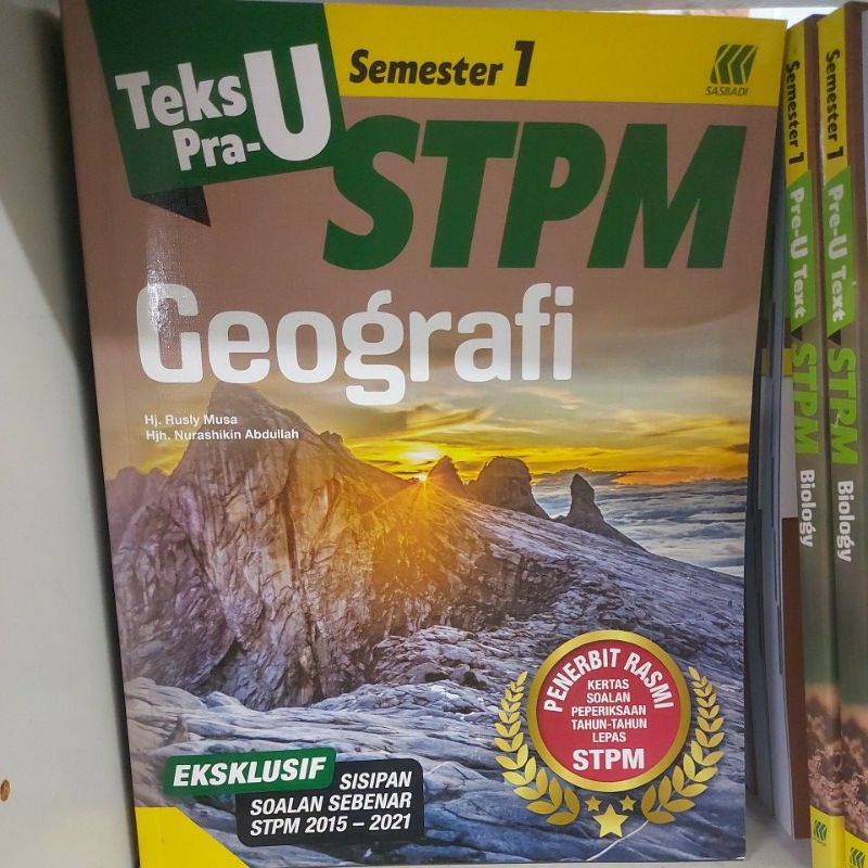 [Sasbadi] Pra-U Teks STPM - Geografi (Semester/Penggal 1) | Shopee Malaysia