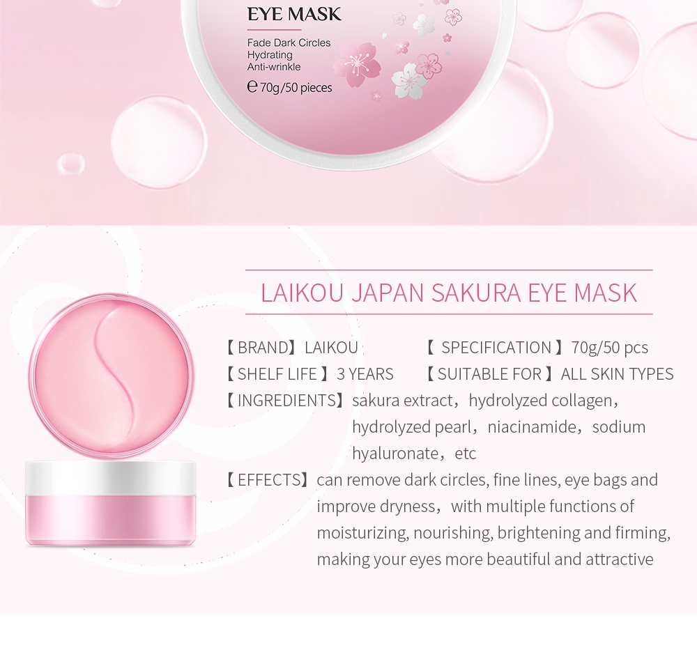 LAIKOU Japan Sakura Skin Rejuvenating Eye Mask Remove Fine Lines Eye ...