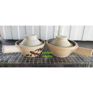 Periuk Tanah/claypot..500ml corak buluh (kod 101B) 7cmH * 16cm | Shopee ...