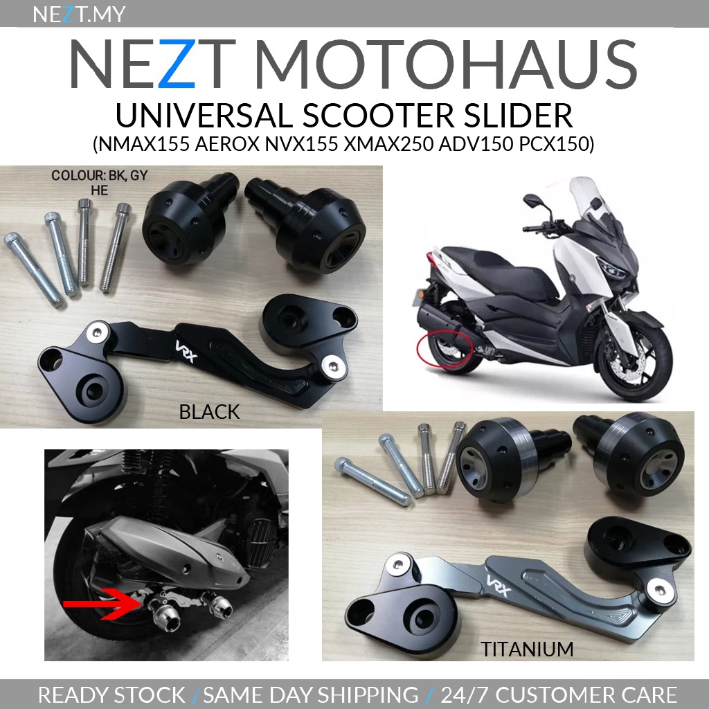 VRX UNIVERSAL SCOOTER SLIDER NMAX155 AEROX NVX155 XMAX250 ADV150 PCX150 SYM JET X WMOTO XTREME ...