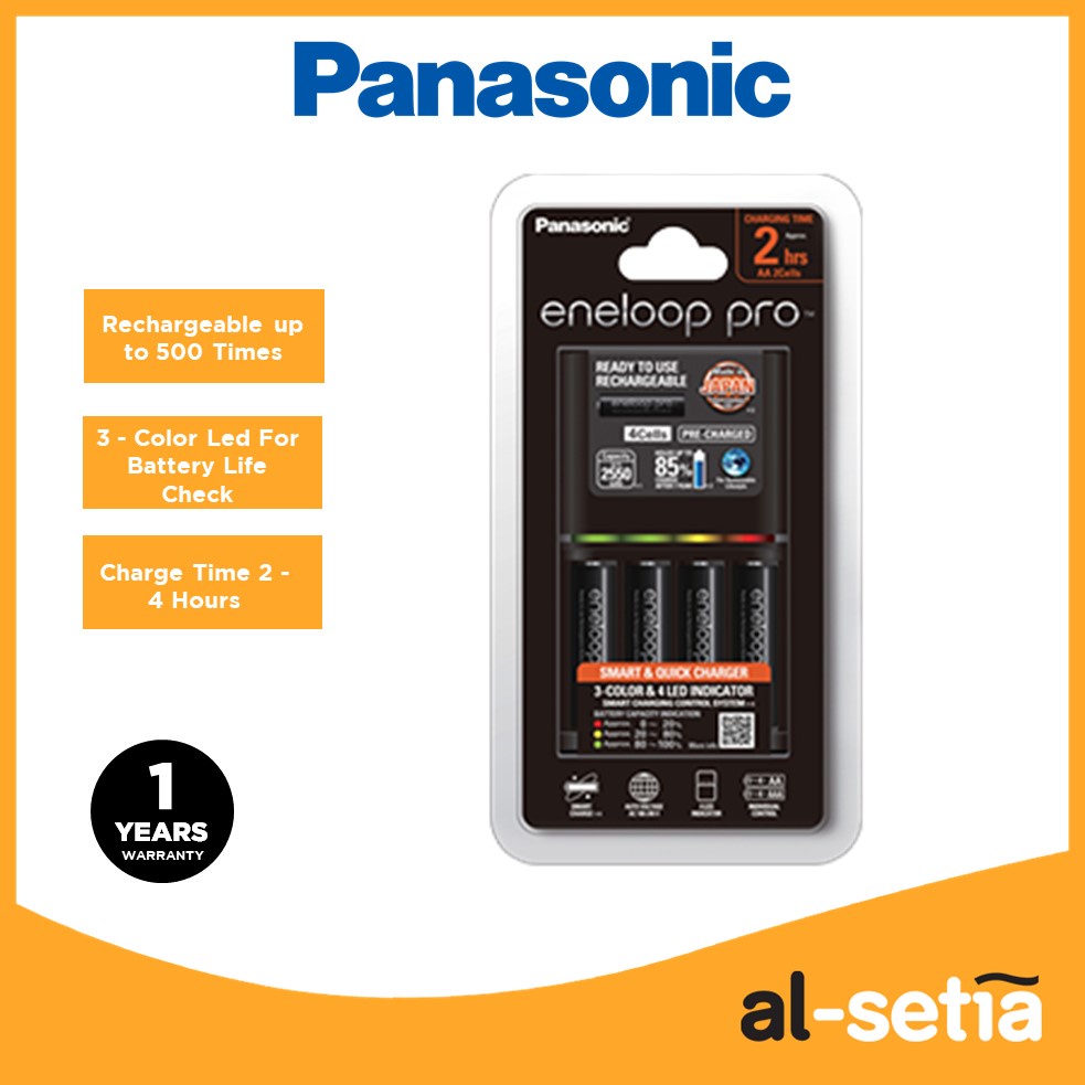 Panasonic Eneloop Pro Charger Battery Charger 4 Cells Aa 2550mah
