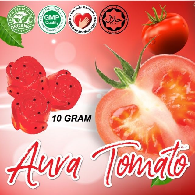 ORIGINAL SABUN AURA TOMATO 10GRAM KKM GMP 100% PRODUK BAHAN NATURAL ...