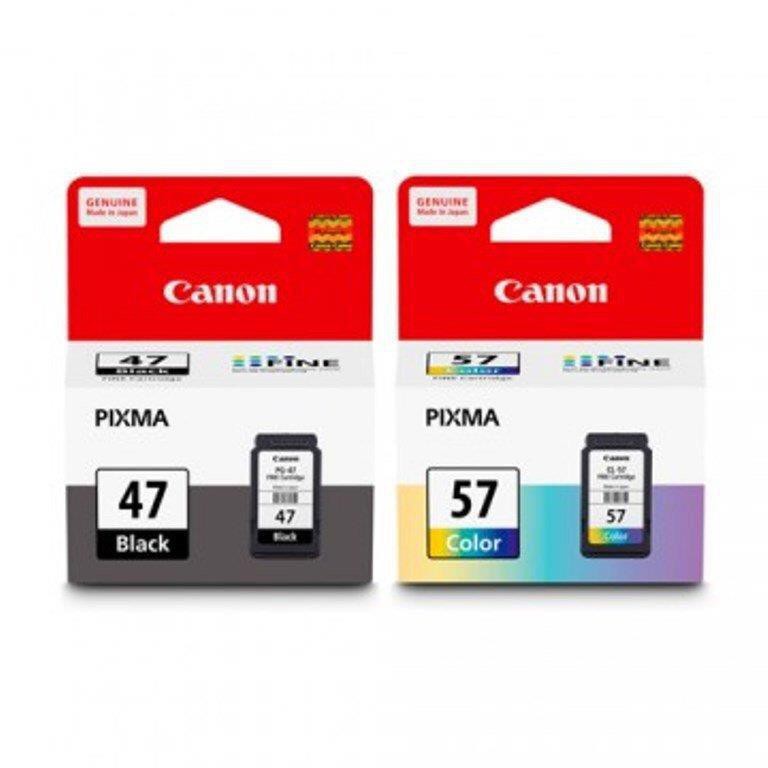 CANON PG-47 BLACK CL-57 COLOR CL-57S COLOR E400/410/460/470/E480 [100% ...