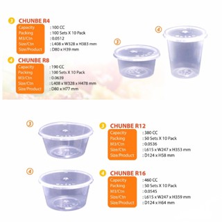 10pcs CB Ware R4 R8 R12 R16 R225 R25 R30 Chunbe Round Microwave Food ...