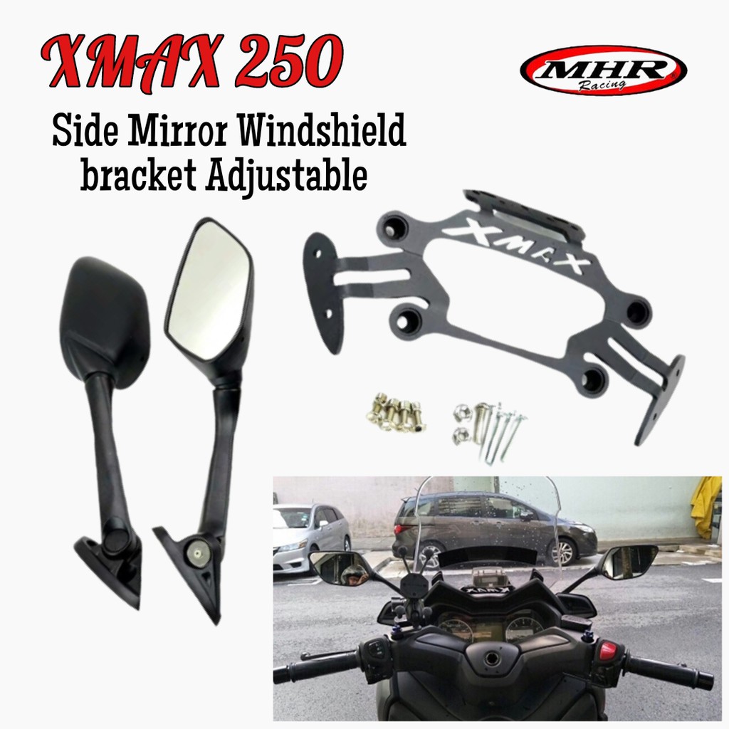 Yamaha Xmax 250 Side Mirror Windshield Extender bracket Adjustable rear ...