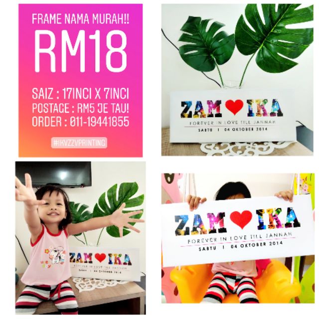 Hiasan Rumah (Frame Nama) | Shopee Malaysia
