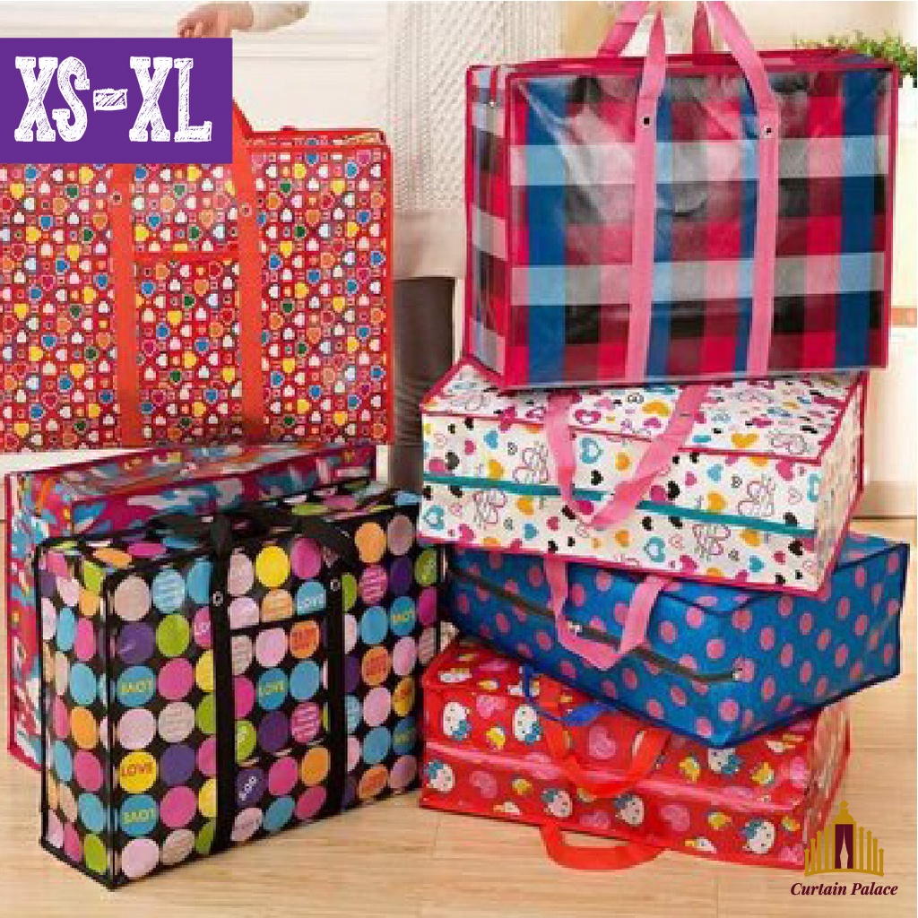 Beg Guni Tebal Size Besar Berzip & Bertali Pemegang (Large Thick Multi ...