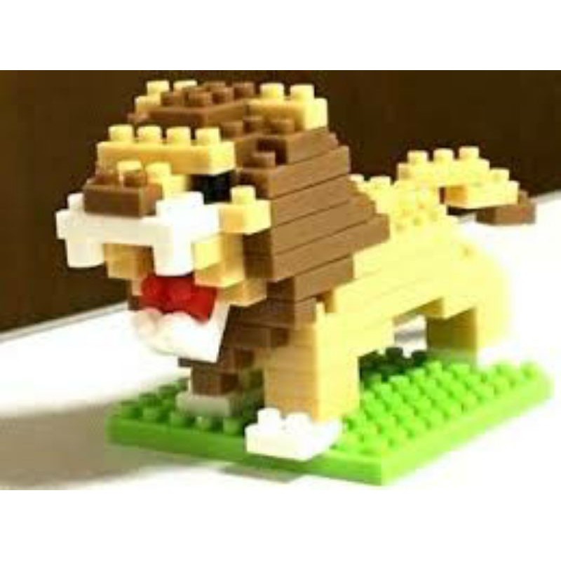 Daiso Petit Block Nano Block Lion (Non Lego) (Age12+) Desktop Figurine ...